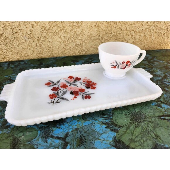 Anchor Hocking | Dining | Fire King Primrose Snack Set Teacup Snack ...